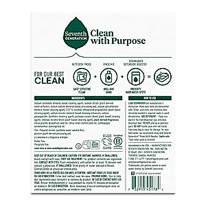 Seventh Generation Dishwasher Detergent Pods, Lemon Scent, Blasts Away Stuck-On Food, 20 Pods