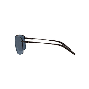 Costa Del Mar Mens Skimmer Rectangular Sunglasses, Matte Black/Grey Polarized-580P, 62 mm