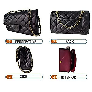 ELLUZ Designer Crossbody Bags for Women Handbags Leather Shoulder Bag Ladies Purse Evening Wallets Luxury Quilted Satchels (Premium White Caviar)