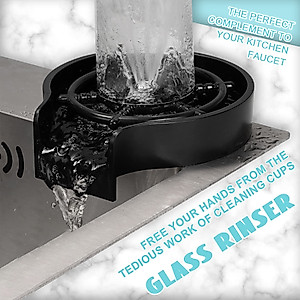 DVOLIKE Cup Washer Sink Attachment, Kitchen Sink Automatic Flushing Device High Pressure Cup Rinser Faucet Bottle Washer for Coffee Shop Cup Cleaner Bar Glass Cleaner