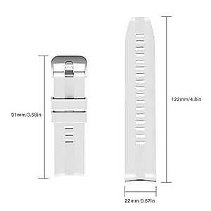 MoKo 3 Pack Bands Compatible with Huawei Watch GT5/GT5 Pro 46mm/GT4 46mm/GT3/GT3 Pro 46mm/GT/GT2 46mm/GT2 Pro/GT2e/GT Runner/Huawei Watch 4/4 Pro/3/3 Pro, 22mm Soft Silicone Replacement Strap, B/W/MB