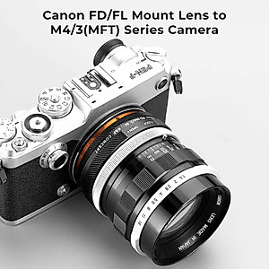 K&F Concept IV PRO FD-M4/3 MFT Lens Mount Adapter, Compatible with Canon FD/FL Series Lens to M4/3 M43 Micro Four Thirds Mount Camera with Matting Varnish Design