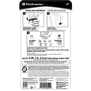 Fluidmaster 502P21 PerforMAX Universal Water-Saving Long Life Toilet Flapper for 2-Inch Flush Valves, Adjustable Solid Frame Design, Easy Install, Red, 1 pack