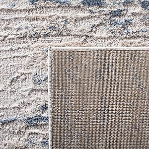 SAFAVIEH Amelia Collection Area Rug - 8' x 10', Ivory & Blue, Modern Abstract Design, Non-Shedding & Easy Care, Ideal for High Traffic Areas in Living Room, Bedroom (ALA768A)