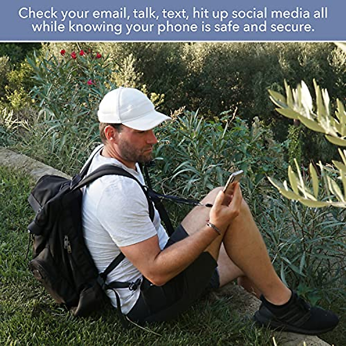 Phone Assured Phone Tether - 31" Safety Anti Theft Retractable Phone Clip - Anti-Drop Travel Clip - Black Smartphone Clip for Pants or Purse - Universal Connection Fits Any Smartphone Case (1 Pack)