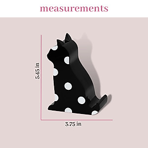 kate spade new york Acrylic Cell Phone Stand, Novelty Phone Holder for Desk, Black Cat (Picture Dot)