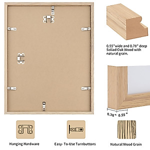 puthiac 16x20 Picture Frames for Wall - Minimalist 16x20 Oak Wood Frames, 16"x20" Picture Frame Wood, Natural Solid Wooden Picture Frames for Wall Art Photo and Prints(1 Pack, Beige)