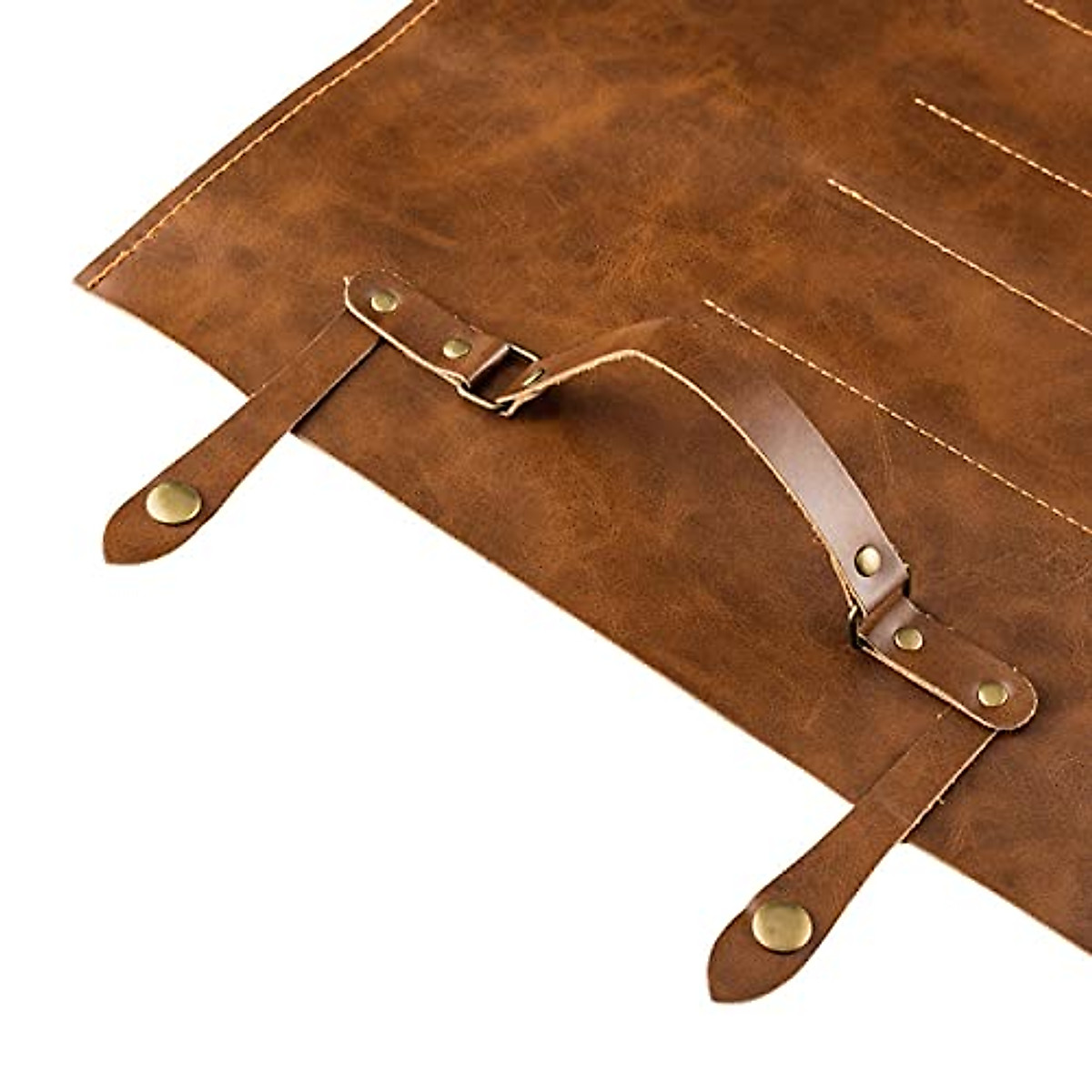 PU Leather Roll Bag Carry Case, Portable with Five Slots, Professional Chef Bag for Cooking Accessories, Cooking Kitchen Tools Gift Kitchen