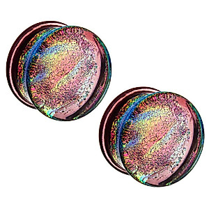 Pierced Owl Purple Multicolor Sparkling Swirl Single Flared Glass Plugs, Sold as a Pair (14mm (9/16"))