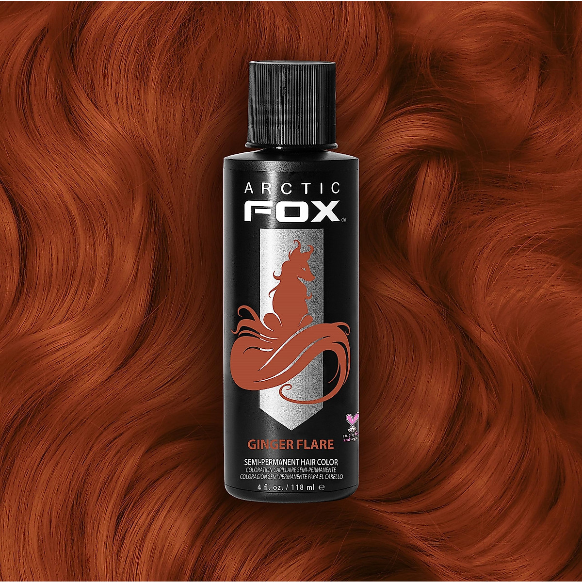 ARCTIC FOX Vegan and Cruelty-Free Semi-Permanent Hair Color Dye (4 Fl Oz, GINGER FLARE)