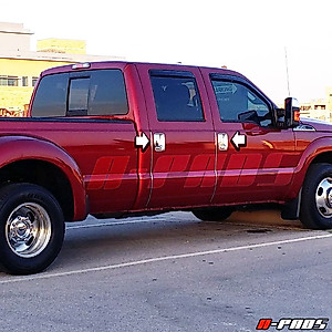A-PADS Compatible with(Just overlay Stick on, NOT for SNAP in Replacement) 4 Chrome Door Handle Covers for 1999-2016 Ford F250 F350 F450 + SUPER DUTY - without Passenger Keyhole