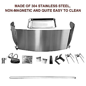 QuliMetal SUS304 Rotisserie Grill Kit Rotating Skewer Rotisserie Electric BBQ Grill Roaster Rotisserie Motor Kit Chicken Rotisserie Replace Weber Q Rotisserie Fits Weber Q200,Q220,Q2000,Q2200,2400