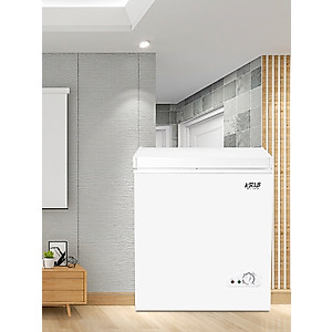 KRIB BLING Chest Freezer Krib Bling Adjustable Thermostat Compact Freezers with Removable Storage Basket for House Kitchen Garage Basement (7.0 cu.ft, White)