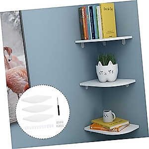 GETAJGHSD 3pcs Corner Shelf Decor Floating Corner Wall Shelves Pulgadas Shelving Wall Mount Home Corner Shelves 6x6 Hanging Wall Shelf Office Corner Organizer Wallshelv Rack White Wooden