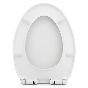 BATH ROYALE BR237-00 White MasterSuite Elongated Toilet Seat Slow Close, Scratch Resistant, Replacement Toilet Seat Fits All Toilet Brands including Kohler, Toto and American Standard