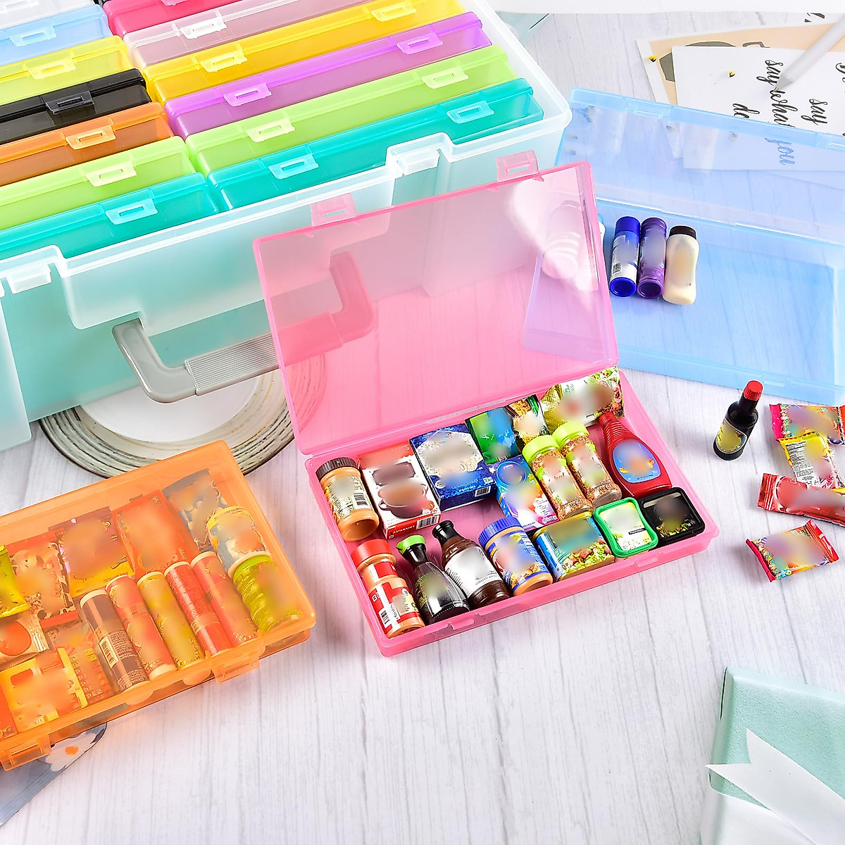 Aptbyte Collector Case Compatible with 5 Surprise Mini Brands Toys Series 1 2 3, 18 Independent Mini Mart Box for Gold Rush Mystery Capsule Real Miniature Collectible Toy (Box Only)