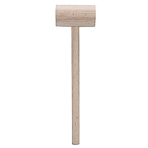 6PCS Solid Natural Wooden Crab Lobster Mallets Shellfish Hammers, Beechwood