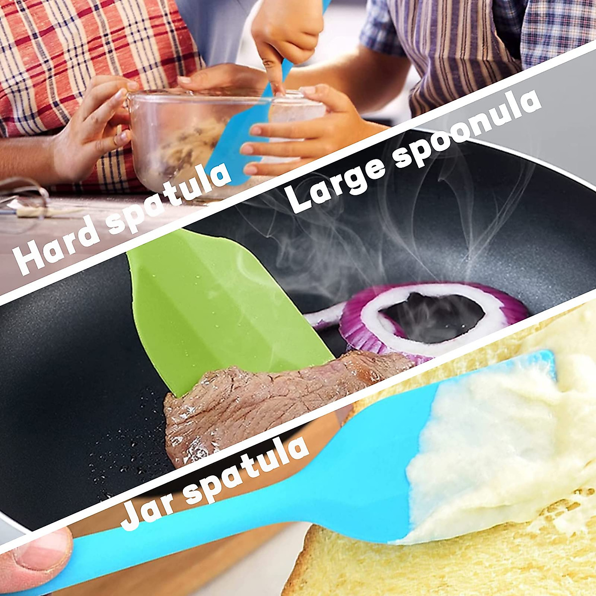 16 Pieces Silicone Spatula, 8.3 inch Small Spatulas Heat-Resistant Non-stick with Stainless Steel Core For Cake Cream Cooking Gadget