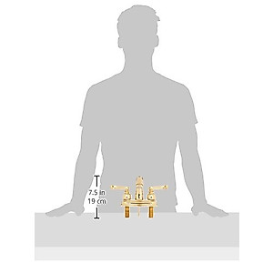 Elements of Design EB5612FL Atlanta 4" Centerset Lavatory Faucet with Retail Pop-Up, 3-5/8" in Spout Reach, Polished Brass