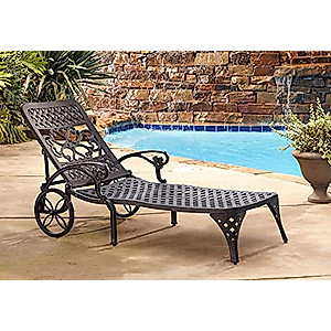 Homestyles 6654-83 Sanibel Outdoor Chaise Lounge, Black