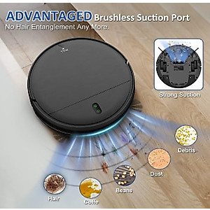 Robot Vacuum and Mop Combo, WiFi/App/Alexa, Robotic Vacuum Cleaner with Schedule, 2 in 1 Mopping Robot Vacuum with Watertank and Dustbin, Self-Charging, Slim, Ideal for Hard Floor, Pet Hair, Carpet