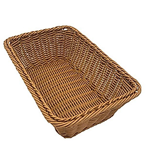Teng Lang 12" Wicker Bread Basket, Woven Tabletop Food Fruit Vegetables Serving, Restaurant Serving Basket (12X8X4 inch)