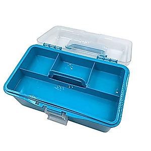 Tool Box Clear Plastic Organizer Box,Multiple Compartment and Application,Bead Letter Board Brand Fishing Tackle Storage Container Etc (213-5C-Blue)