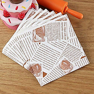 ISKYBOB 100 Sheets Disposable Deli Wrappers Double Open Pretzel Bags Oilproof Food Tissue Paper Sandwich Donut Puff Craft Take Out Pouches for Home, Bakery, Party, Newspaper