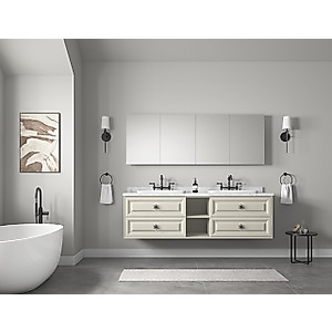 Poeyleja Medicine Cabinet Mirror, 72 * 26 Bathroom Mirror with Storage Recessed or Surface Wall Mounted Medicine Cabinets for Bathroom Waterproof and Rust-Resist Concealed Storage Door