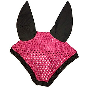 A C Horse Ear Net Crochet Fly Veil Equestrian Fly Bonnet/Veil/mask Standard Size