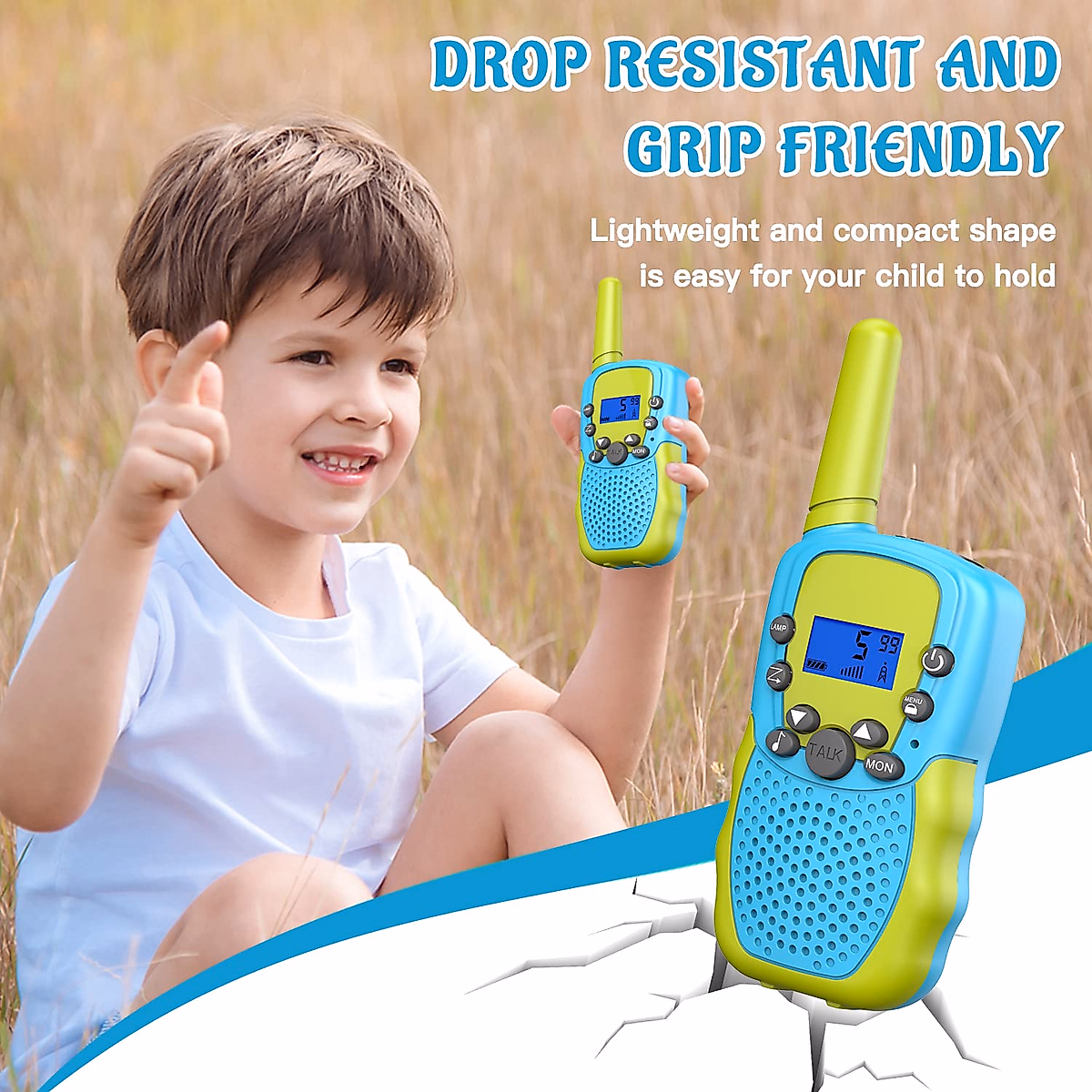 AIKTUPSY Walkie Talkies for Kids, Toys for 3-10 Year Old Boys Girls, Kids Walkie Talkies 3 Miles Range 22 Channels 2 Way Radio Toy with Flashlight Birthday Gifts for Girls Boys Ages 9-12