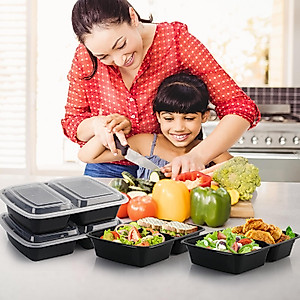 vivigu Meal Prep Containers Reusable 30 Pack - 2 Compartment food storage containers with lids, To Go Food Containers BPA-Free, To Go Containers With Lids Microwave, Dishwasher, Freezer Safe 30 oz