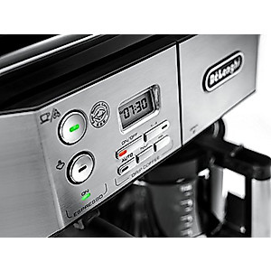 DeLonghi BCO430 Combination Pump Espresso and 10-Cup Drip Coffee Machine with Frothing Wand, Silver and Black