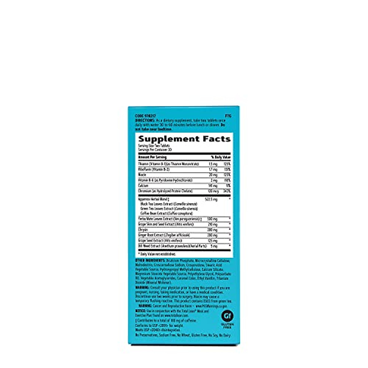 GNC Total Lean Appetrex Control (California Only), 60 Tablets,