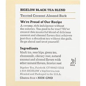 Bigelow Toasted Coconut Almond Bark 36 Tea Bags (2 boxes of 18)