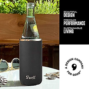S'well Stainless Steel Chiller Triple-Layered Vacuum-Insulated Keeps Drinks Cool and Hot for Longer-Dishwasher-Safe BPA-Free for Travel, 12oz Cans and Bottles, Onyx