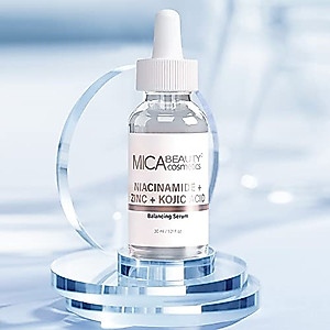 Mica Beauty Niacinamide + Zinc + Kojic Acid Serum, Used by Anyone to Tackle Acne Scars or Dullness Especially Suitable for Oily Skin ，30ml /1.01 fl oz