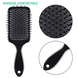 SIQUK 6 Pieces Hair Brush Comb Set Paddle Brush Detangle Hair Brush and Black Combs for Men and Women Wet, Dry, Curly and Straight Hair