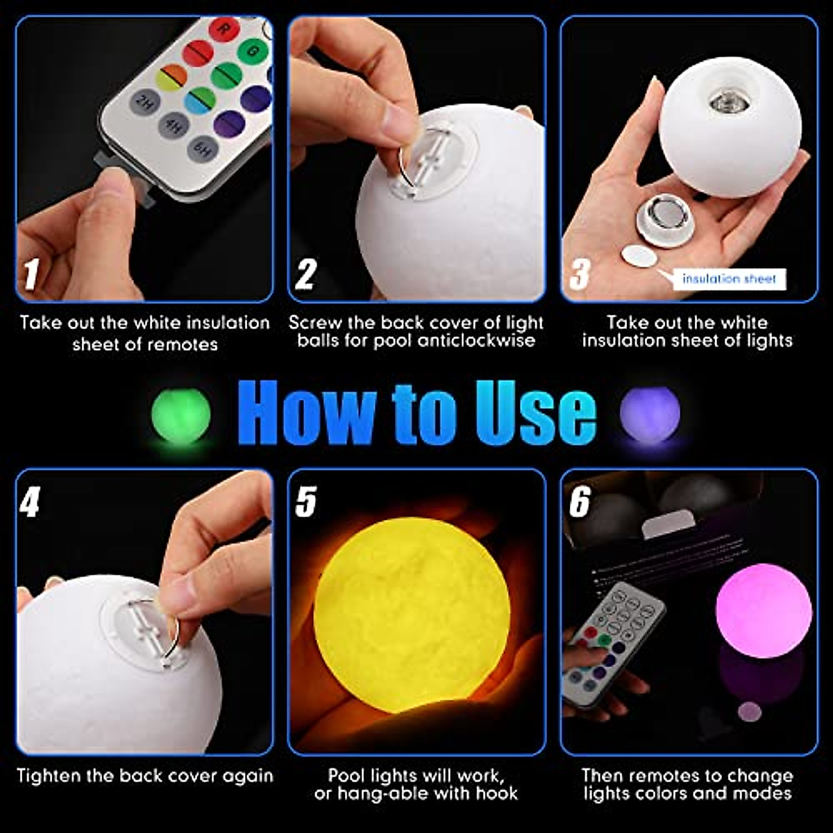 18 Pcs Floating Pool Lights, 3 Inch LED Glow Pool Ball Lights with 3 Timing Remote Waterproof Light up Pool Float Hot Tub Bathtub Night Lights for Pond Fountain Garden Lawn Pool Accessory Party Decor