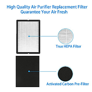 Bibolic HEPA 9000 Replacement Filter Kit Fit for VEVA ProHEPA 9000 Air Purifier, Include 2 True HEPA Replacement Filters & 8 Activated Carbon Pre-Filters