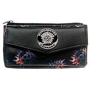 Supernatural Winchester Bros Top Zip Juniors Womens Hand Purse Clutch Wallet