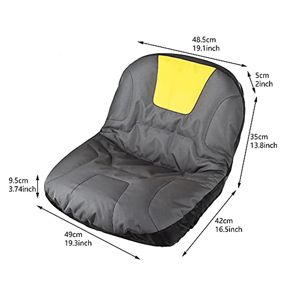 EMVANV Lawn Mower Seat Cover, Garden Protective Case Seat Cover, Heavy Duty Elastic Band Lawn Mower Anti Slip Seat Cover, Waterproof Tractor Seat Cover for Riding Lawn Mower(Grey)