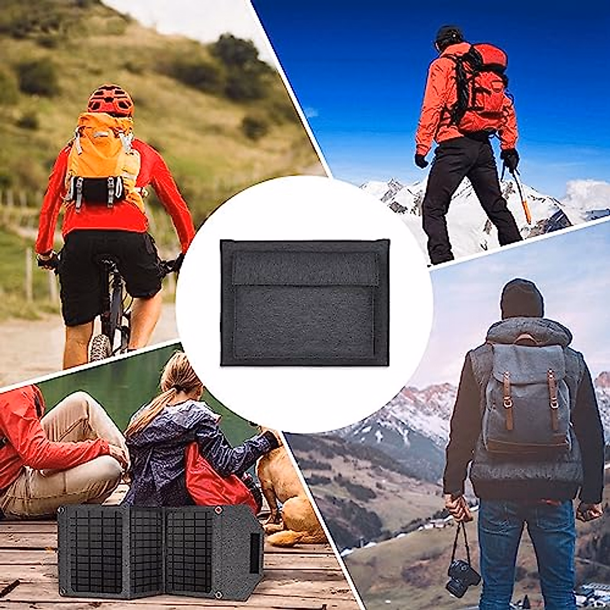 Azusumi Solar Panel 18W 18V Monocrystalline USB DC Type C Output Power Supply Solar Panel for Charging