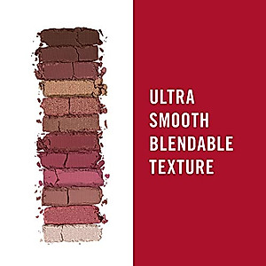 Rimmel London Magnif'Eyes Eyeshadow Palette, 12 Shades, Blendable Formula, Versatile, 007, Crimson, 0.5oz