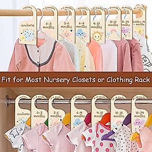 Baby Closet Dividers, 8 Pcs Double-Sided Wooden Baby Clothes Organizer from Newborn to 24 Month, Baby Clothes Dividers for Baby Room, Nursery, Daycare Wardrobe