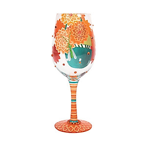 Enesco Designs by Lolita Best Daughter Ever Hand-Painted Artisan Wine Glass, 15 Ounce, Multicolor