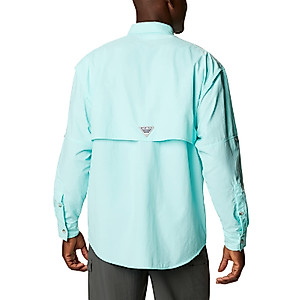 Columbia Men's PFG Bahama II Long Sleeve Shirt, Breathable, UV Protection, Gulf Stream/Realtree Edge, X-Large