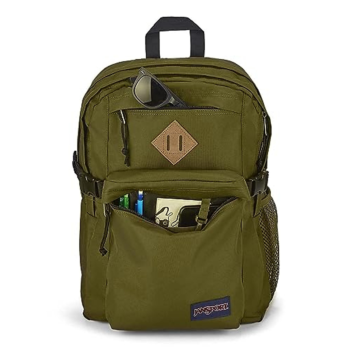 JanSport Main Campus Backpack - Travel, or Work Bookbag w 15-Inch Laptop Sleeve and Dual Water Bottle Pockets, Army Green