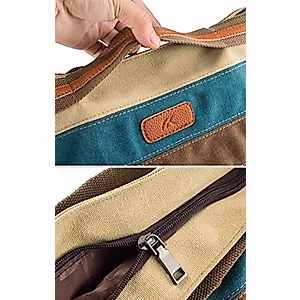 SNUG STAR Canvas Handbag Multi-Color Striped Lattice Cross Body Shoulder Purse Bag Tote-Handbag for Women