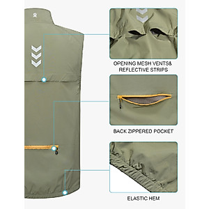 Little Donkey Andy Men's Quick Dry Vest Sleeveless Summer Stretchy Windproof Jacket for Golfing Cycling Running Laurel Oak S